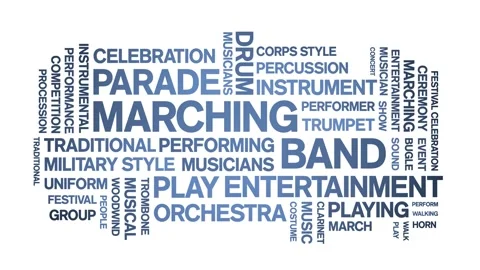 Marching Band animated word cloud,text t... | Stock Video | Pond5