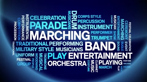Marching Band animated word cloud,text t... | Stock Video | Pond5