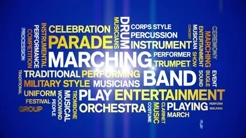 Marching Band animated word cloud,text t... | Stock Video | Pond5