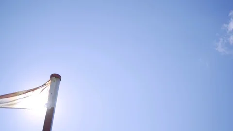 a marine flag in waving in the wind in s... | Stock Video | Pond5