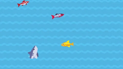 Shark Cartoon Beach Stock Footage ~ Royalty Free Stock Videos | Pond5