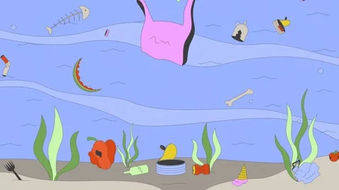 Marine litter floating underwater ocean ... | Stock Video | Pond5