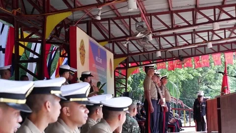 Marine soldiers receive diploma during m... | Stock Video | Pond5