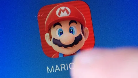 Mario Run App Icon Launching On Smartpho... | Stock Video | Pond5