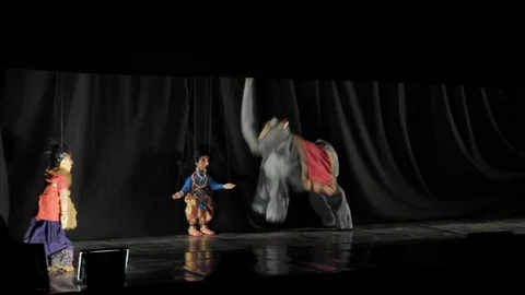Marionette string puppets dance on a sta... | Stock Video | Pond5