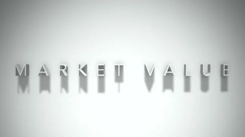 market value 3D title animation white te... | Stock Video | Pond5