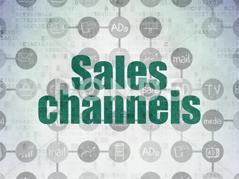 Marketing concept: Sales Channels on Digital Paper background ...