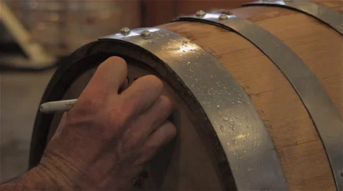 Marking Liquor Barrels For Identificatio... | Stock Video | Pond5