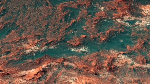 MARS 3D MARS 3D Infrared / Color flyover... | Stock Video | Pond5