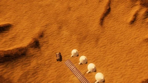 Mars Astronauts Top View Animation | Stock Video | Pond5