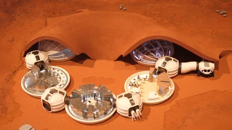 Mars Habitat inflatable living dome Pod.... | Stock Video | Pond5