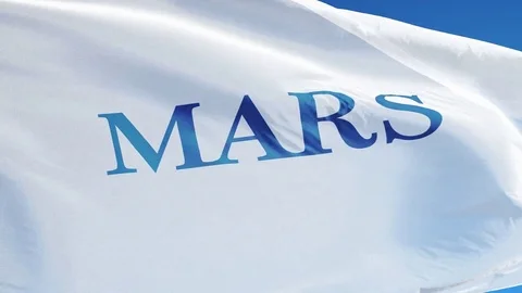 Mars Inc. flag in slow motion, editorial... | Stock Video | Pond5