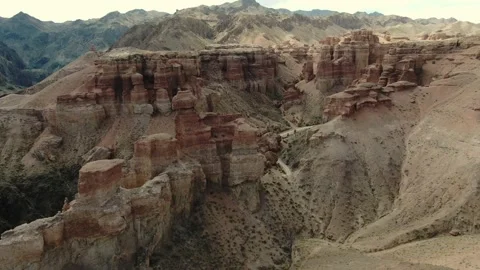 Mars looking landscape with desert cliff... | Stock Video | Pond5