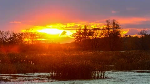 Marsh Sunset Stock Video Footage | Royalty Free Marsh Sunset Videos | Pond5