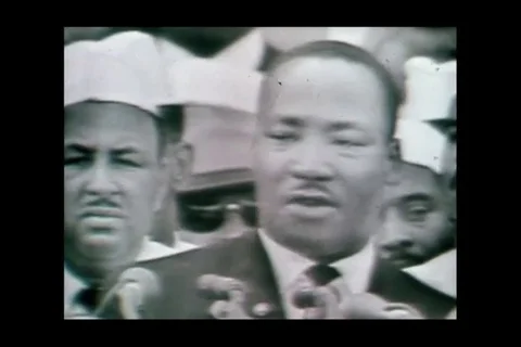 Martin Luther king speaks to the crowd d... | Stock Video | Pond5