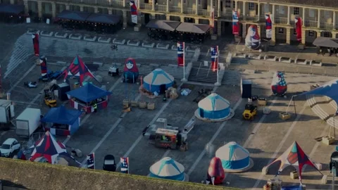 Marvel movie set, The Piece Hall | Stock Video | Pond5