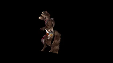 Marvel Rocket Raccoon 3d animation. Danc... | Stock Video | Pond5