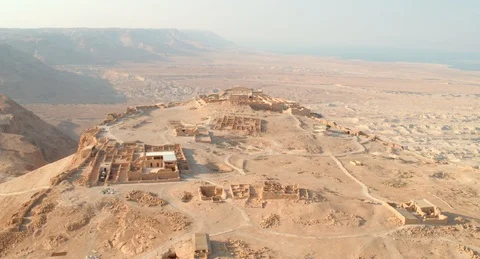 Masada Mount Aerial Panorama around anci... | Stock Video | Pond5