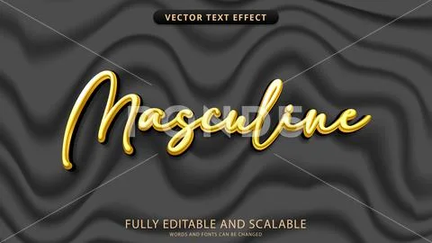 Masculine text effect editable with fabric texture background eps file ...