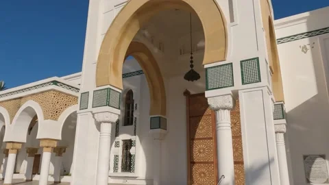 Masjid Lalla Abosh mosque with slow pan ... | Stock Video | Pond5