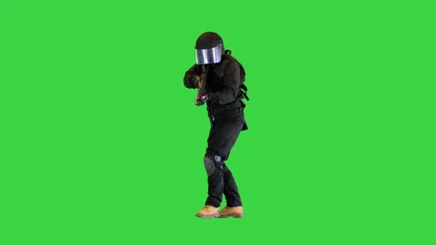 Masked Armed SWAT Police Officer Walking... | Stock Video | Pond5