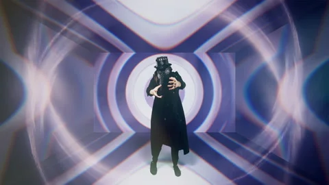 Masked Ghostly Figure Sorcery Man Hypnot... | Stock Video | Pond5