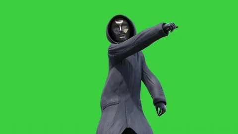 Masked Man Gesture Green Screen Loop Fro... | Stock Video | Pond5