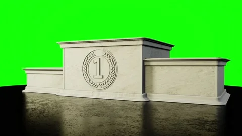 masonry winners podium on green screen b... | Stock Video | Pond5
