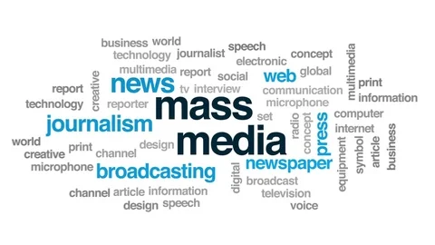 Mass media animated word cloud, text des... | Stock Video | Pond5