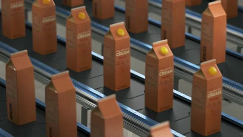 Mass production of the carton packaged g... | Stock Video | Pond5