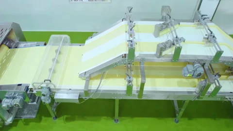 Mass production packaging of pastry gour... | Stock Video | Pond5