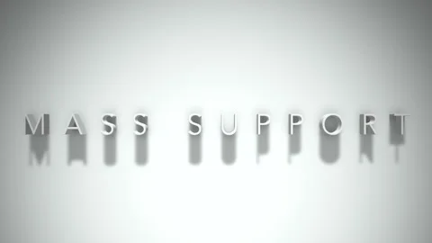 mass support 3D title animation white te... | Stock Video | Pond5