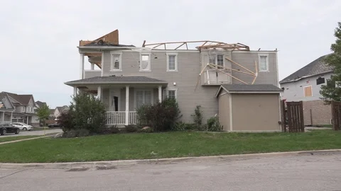 Massive Barrie storm and Tornado destruc... | Stock Video | Pond5
