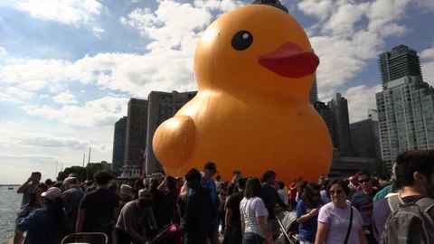 Massive crowds for world's largest infla... | Stock Video | Pond5