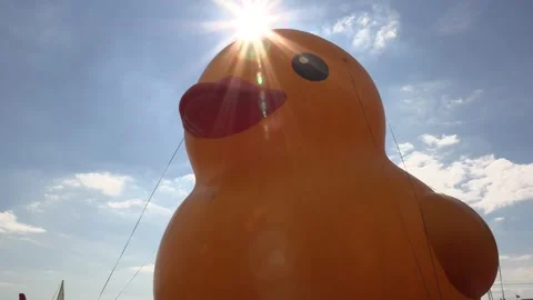 Massive crowds for world's largest infla... | Stock Video | Pond5