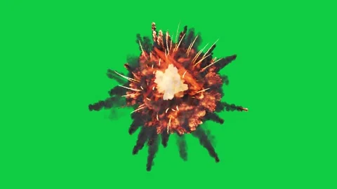 Massive explosion on green screen. Ultra... | Stock Video | Pond5