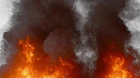 Massive Fire Flames with Smoke Loop 4K H... | Stock Video | Pond5