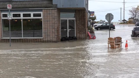 Massive flooding with high water levels ... | Stock Video | Pond5