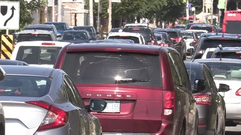 Massive gridlock traffic jam on city str... | Stock Video | Pond5