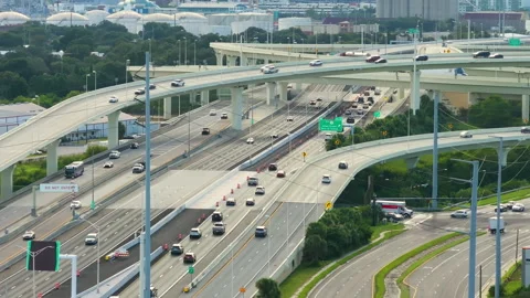 Massive highway intersection in American... | Stock Video | Pond5