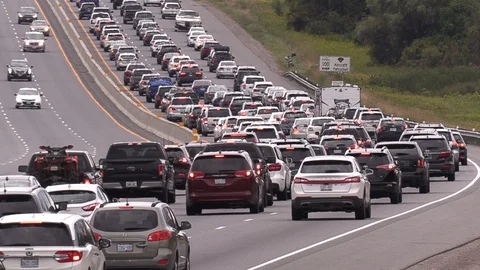 Massive highway traffic jam and gridlock... | Stock Video | Pond5