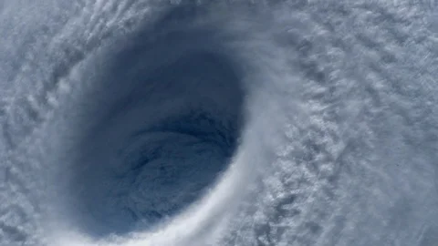 Massive Hurricane in motion from above v... | Stock Video | Pond5