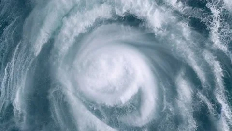 Massive hurricane storm in the ocean loo... | Stock Video | Pond5