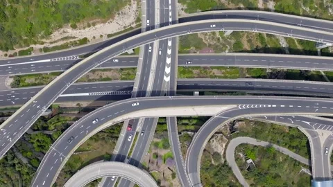 Massive multi level highway interchange ... | Stock Video | Pond5