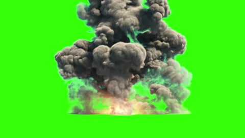 Massive Nuclear Explosion with Green Scr... | Stock Video | Pond5