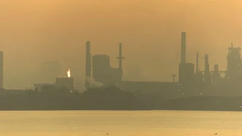 Massive smoke carbon and smog emissions ... | Stock Video | Pond5
