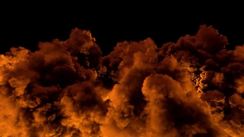 Massive smoke eruption lighted by fire. | Stock Video | Pond5