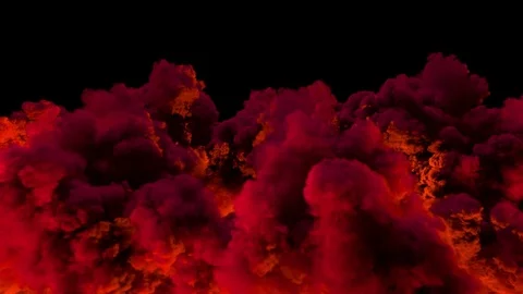 Massive smoke eruption lighted by red li... | Stock Video | Pond5