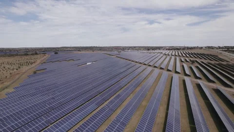 Massive solar farm in rural landscape, z... | Stock Video | Pond5