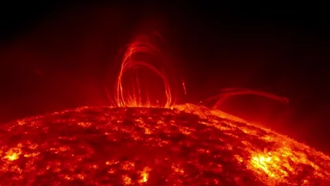 Massive solar flare erupting from the su... | Stock Video | Pond5